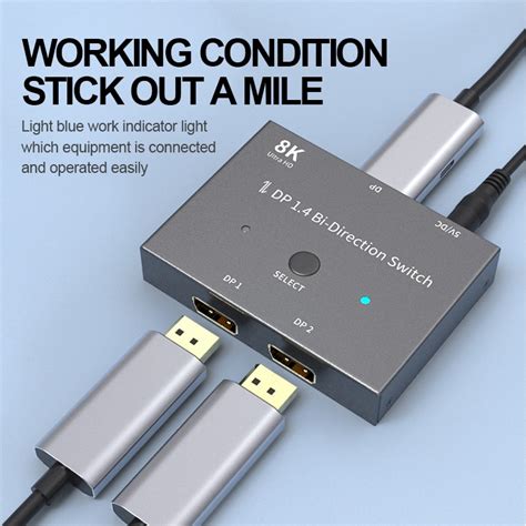 2 Ports Displayport 8k Dp 14 Splitter Switch Bi D Vicedeal