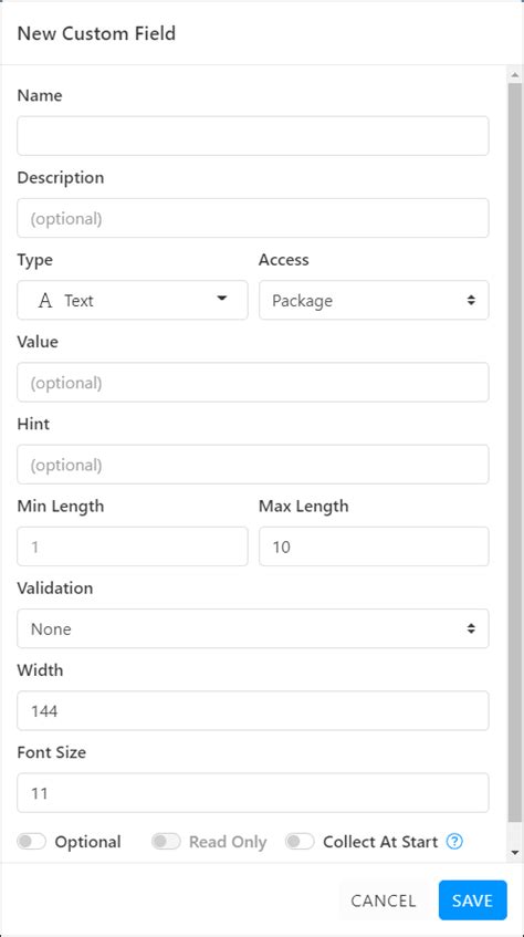 how to create custom template fields syngrafii