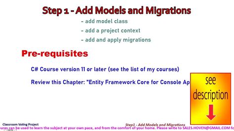 Step 1 Create Models And Migrations C Console Project On Voting App Youtube