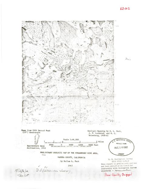 Map Preliminary Geologic Map Of The Strawberry Mine Area Madera Cou