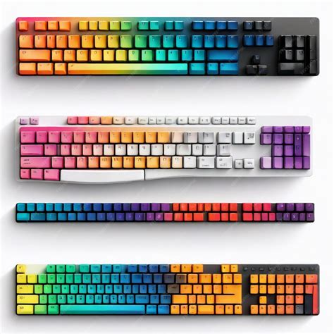 A Keyboard With Colorful Keys And A Rainbow Colored Keyboard Premium Ai Generated Vector