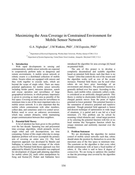 maximizing the area coverage for mobile sensor networks pdf