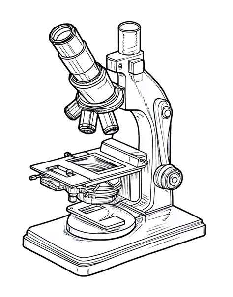 Premium Photo A Drawing Of A Microscope With A Diagram Of A Microscope