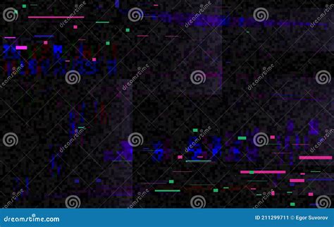 Glitch Pixel Distortion Digital Video With Color Noise Futuristic Backdrop With Distorted