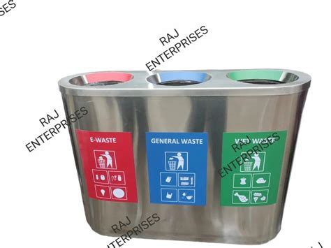 Stainless Steel Trio Dustbin 3 In 1 Greater Than 120 L Steel Grade