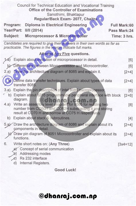microprocessor and microcontroller question paper 2077 ctevt