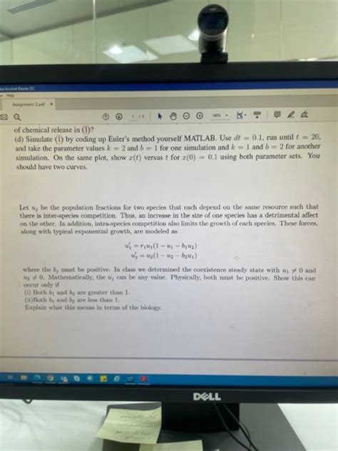 Consider The Linear Population Dynamical Model