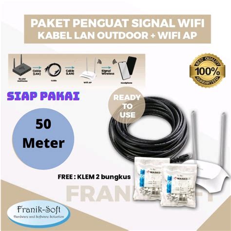 Jual Paket Penguat Sinyal Kabel Lan 50 Meter Outdoor Wifi Ap Untuk Memper Panjang Signal