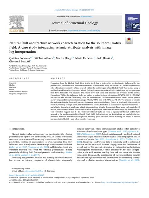 Pdf Natural Fault And Fracture Network Characterization For The