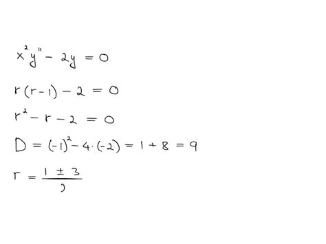 solved solve the following cauchy euler equation 1 x2y′′ − 2y 0