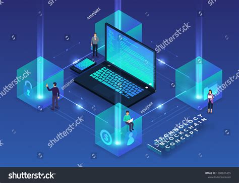 Flat Design Concept Blockchain Cryptocurrency Technology Stock Vector Royalty Free 1108821455