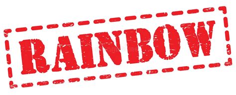 Rainbow Text Written On Red Stamp Sign Stock Illustration