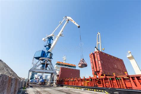 Loading And Unloading Of Vessels Stock Photo Image Of Terminal Steel