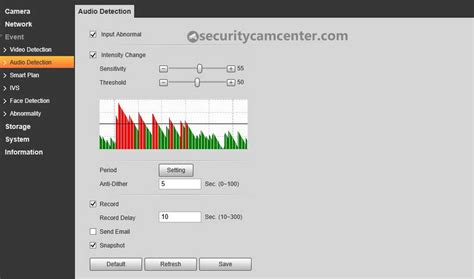 Audion Detection Works The Same Way As The Motion Detection Except The Camera Will Get