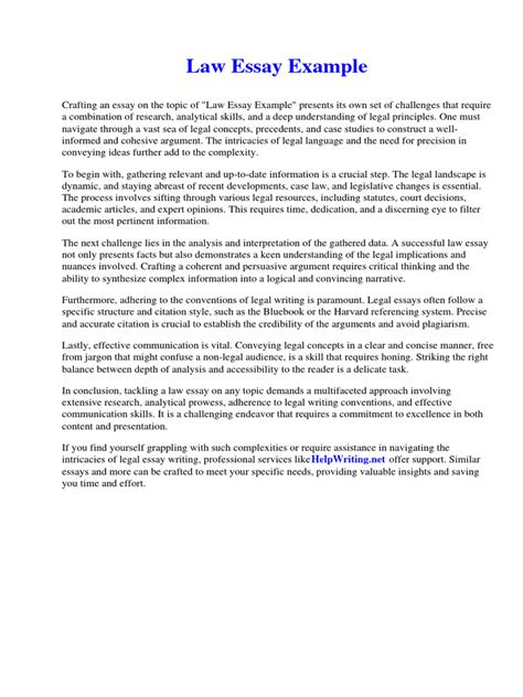 Law Essay Example Pdf
