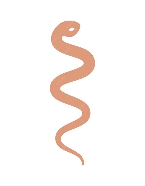 Ilustração De ícone De Silhueta De Cobra Mística Linocut Boho Python