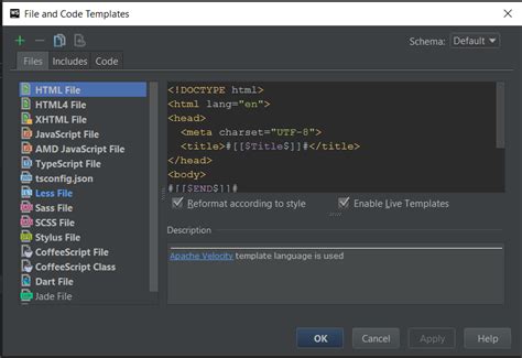 Ide How Do I Change The Displayed File Templates On New File Creation In Webstorm Stack