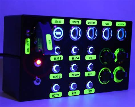 PC USB 31 Functions Button Box For Simracing All Backlit Blue Buttons