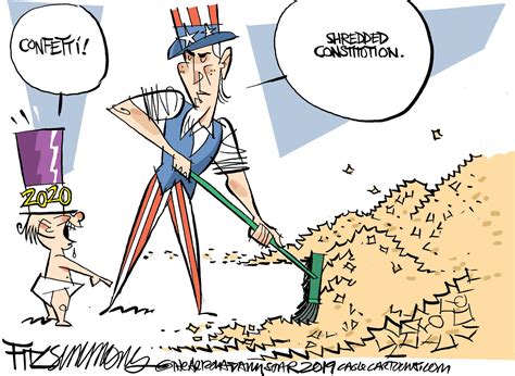 Political Cartoon Us 2020 Confetti Us Constitution Shredded The Week