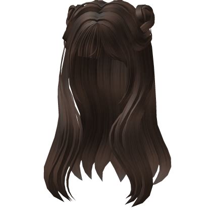 긴 다크 브라운 애니메이션 머리 Roblox