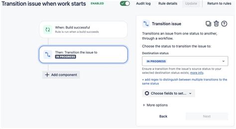 Use Case Transition Issue When Work Starts Jenkins For Jira Docs