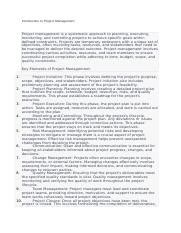 Introduction To Project Management Docx Introduction To Project