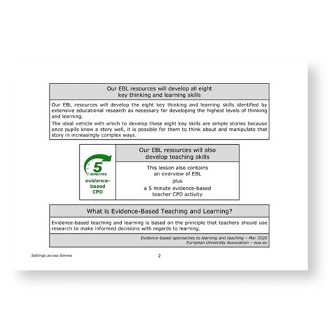 The Settings In A Variety Of Different Genres