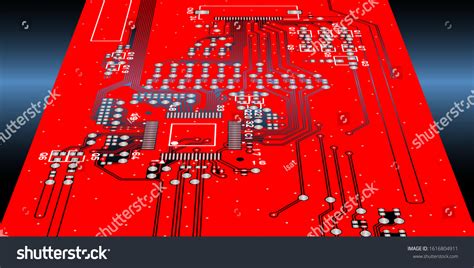 Red Printed Circuit Board Pcb No Stock Vector Royalty Free 1616804911 Shutterstock