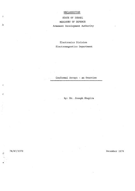 Pdf Conformal Arrays An Overview