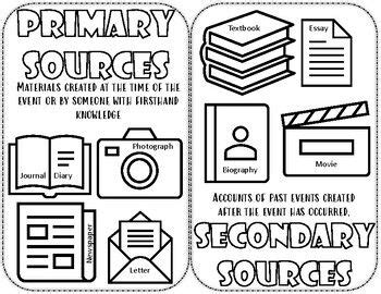 A Bookmark With The Words Primary Sources And Secondary Sources In