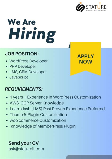 Stature On Linkedin Connections Hiring Wordpressdeveloper Phpdeveloper Javascript