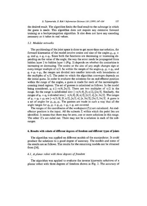 pdf inverse kinematics in robotics using neural networks · inverse kinematics in robotics