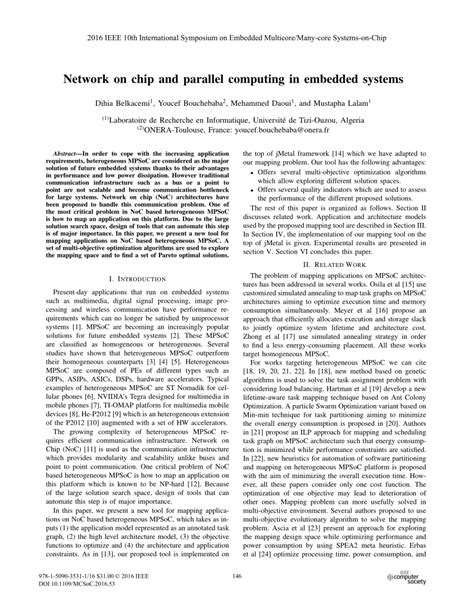 Pdf Network On Chip And Parallel Computing In Embedded Systems