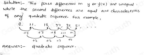 Solved 4 The First Differences In Y Or Fx Are Unequal While The Second Differences Are Equal