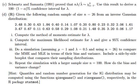 Solved Let X1 … Xn Be A Random Sample From The Inverse