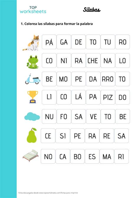 Ficha Para Imprimir Forma Palabras Página 1 Topworksheets