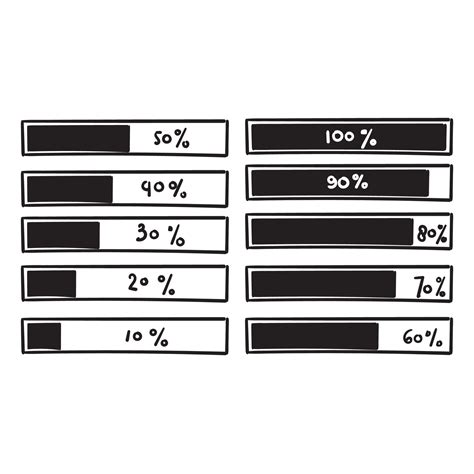 Hand Drawn Doodle Process Bar Set Illustration Vector Isolated Background Vector Art At
