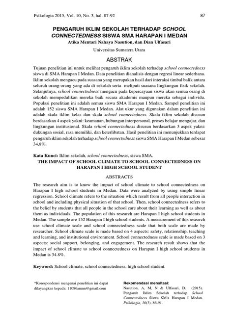 School Connectedness Pdf Human Development Behavioural Sciences