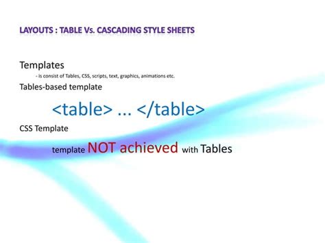 Difference Between Table Templates Ppt