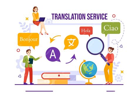 Premium Vector Translator Service Illustration With Language Translation Various Countries And