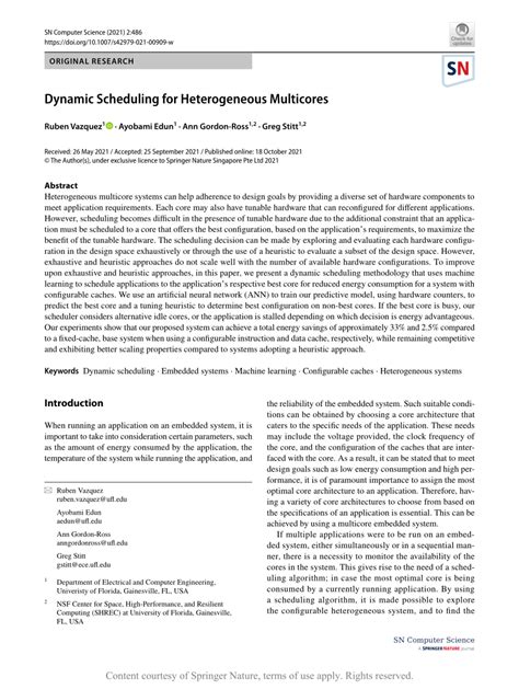 Dynamic Scheduling For Heterogeneous Multicores Request Pdf