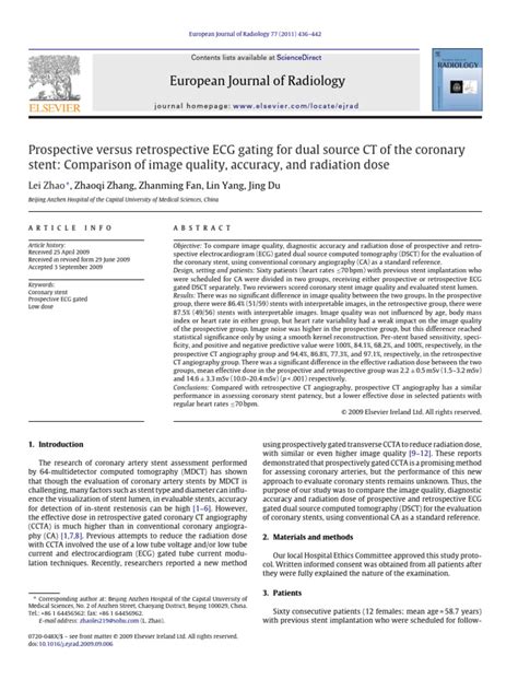 Prospective Versus Retrospective Dsct Pdf Ct Scan Cardiovascular System