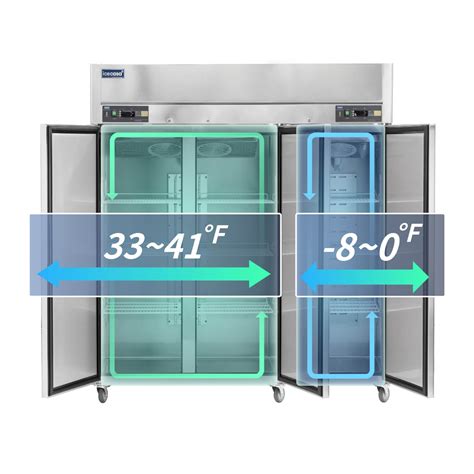 Icecasa 3 Door Commercial Refrigerator Freezer Combo Restaurant 72 In