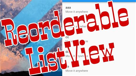Flutter How To Implement Reorderablelistview In Flutter Easy Steps Youtube