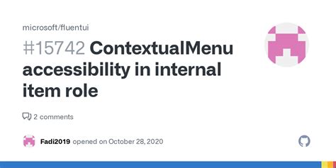 ContextualMenu Accessibility In Internal Item Role Issue Microsoft Fluentui GitHub