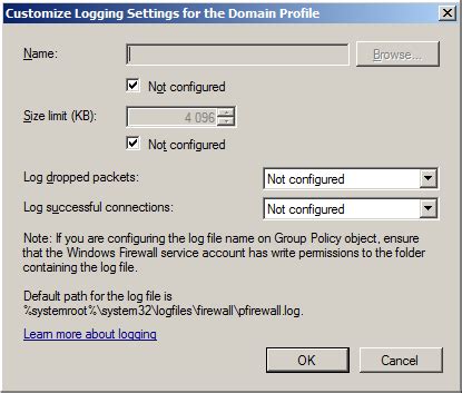 Configure The Windows Firewall Log ShabazTech