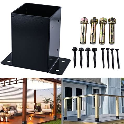 【rolady】4x4 Wood Post Base Brackets Heavy Duty Anchor For Pavilion Deck