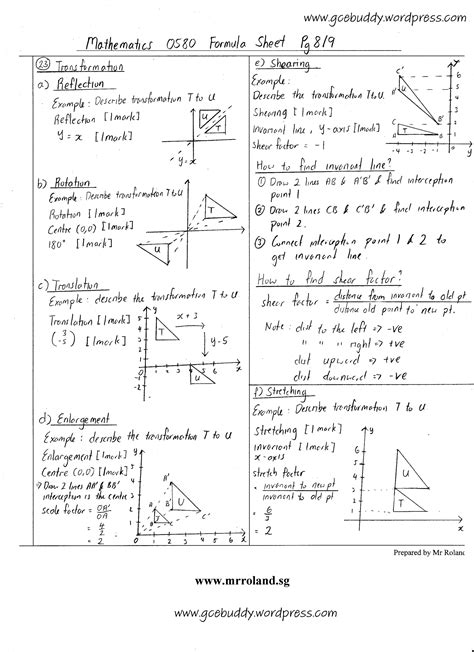 Igcse Formula Sheet Pdf