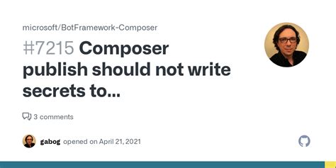 composer publish should not write secrets to appsettings json · issue