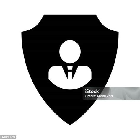보호 방패 남자 실루엣 아이콘 쉴드 보호 벡터 아이콘입니다 보안 기관 기호입니다 인간의 보호 벡터 일러스트레이션 0명에 대한 스톡 벡터 아트 및 기타 이미지 Istock
